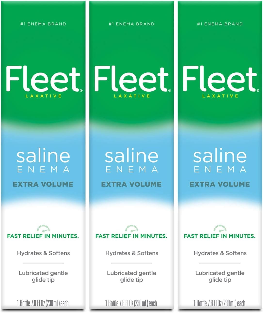 Fleet Laxative Saline Extra Enema for Adult Constipation, 7.8 fl oz, 3 ...