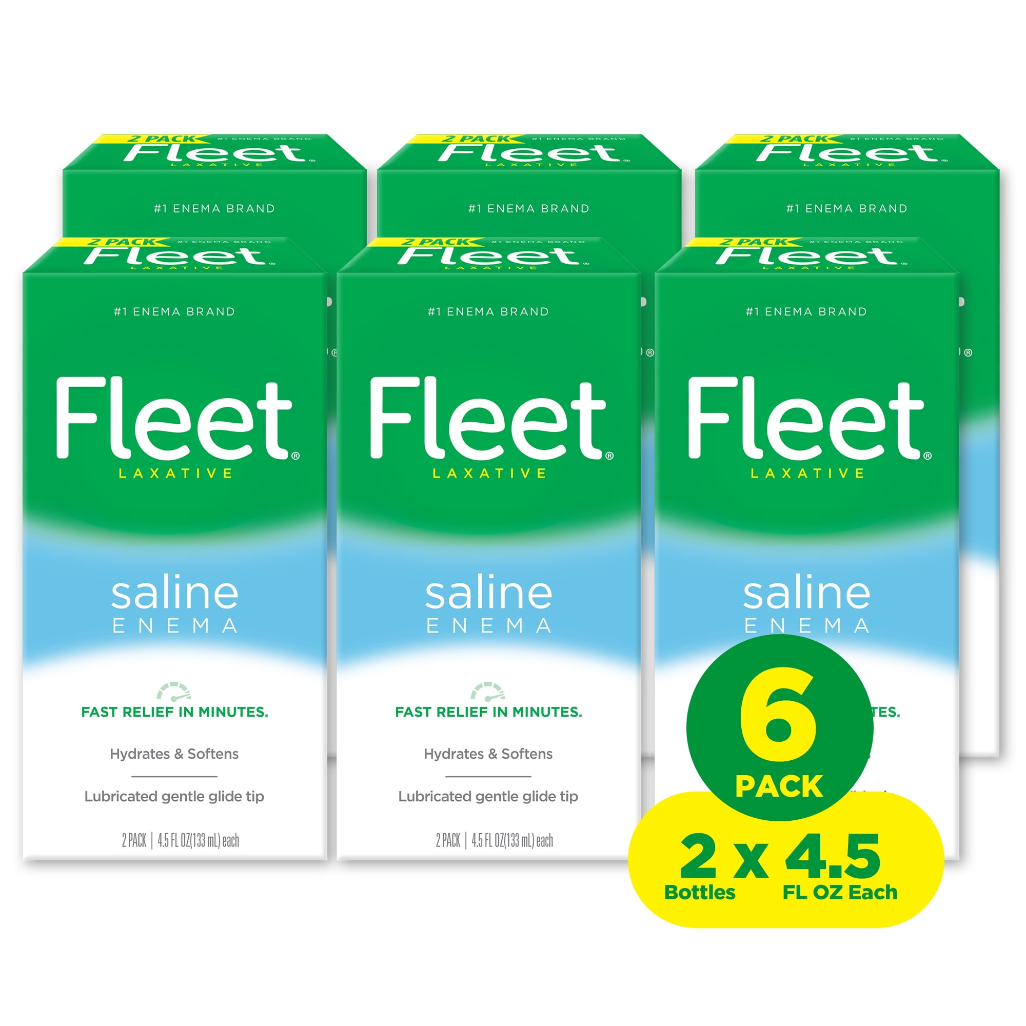 Fleet Laxatives, Saline Enema for Adult Constipation Relief, Prefilled ...
