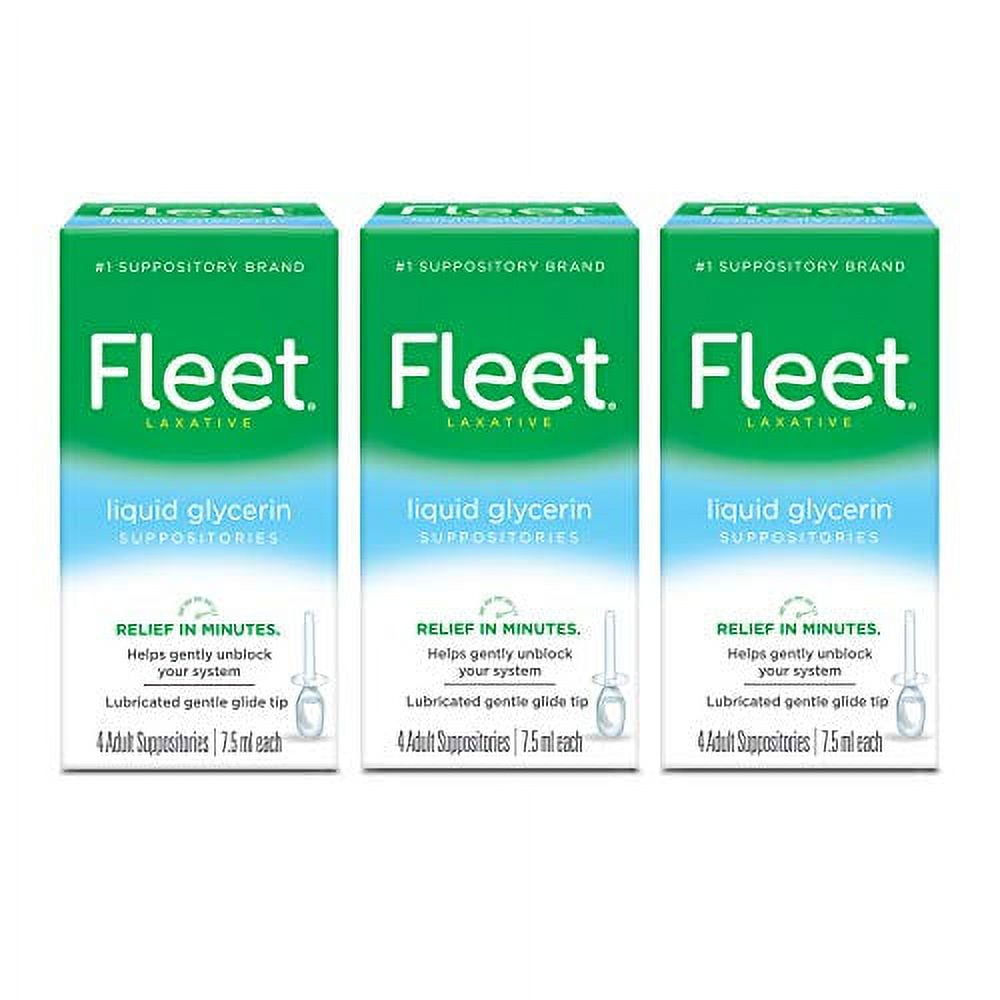 Fleet Liquid Glycerin Suppositories for Adult Constipation, 4 Count ...
