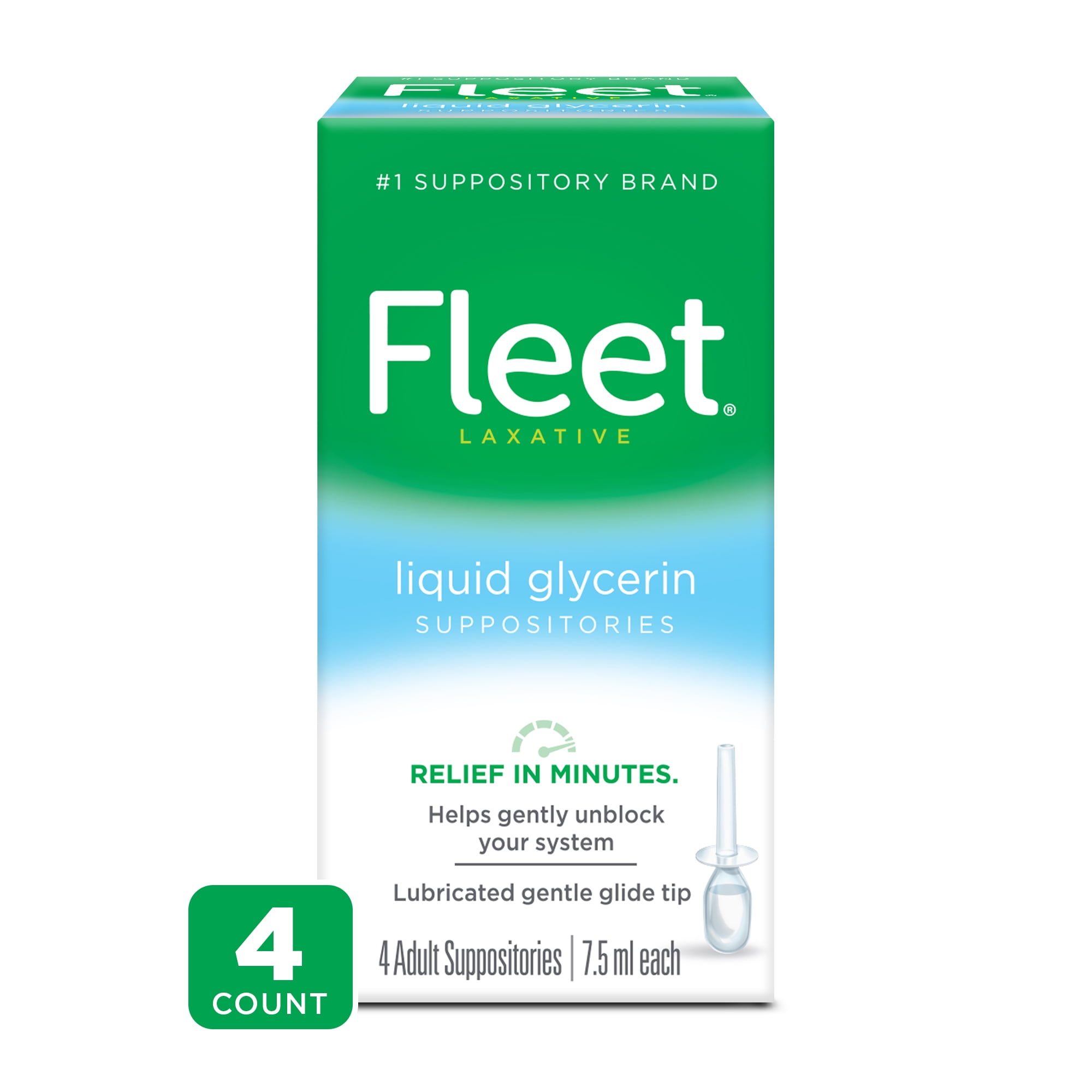 Fleet Liquid Suppositories for Adult Constipation, 7.5 mL, Pack of 4 in ...