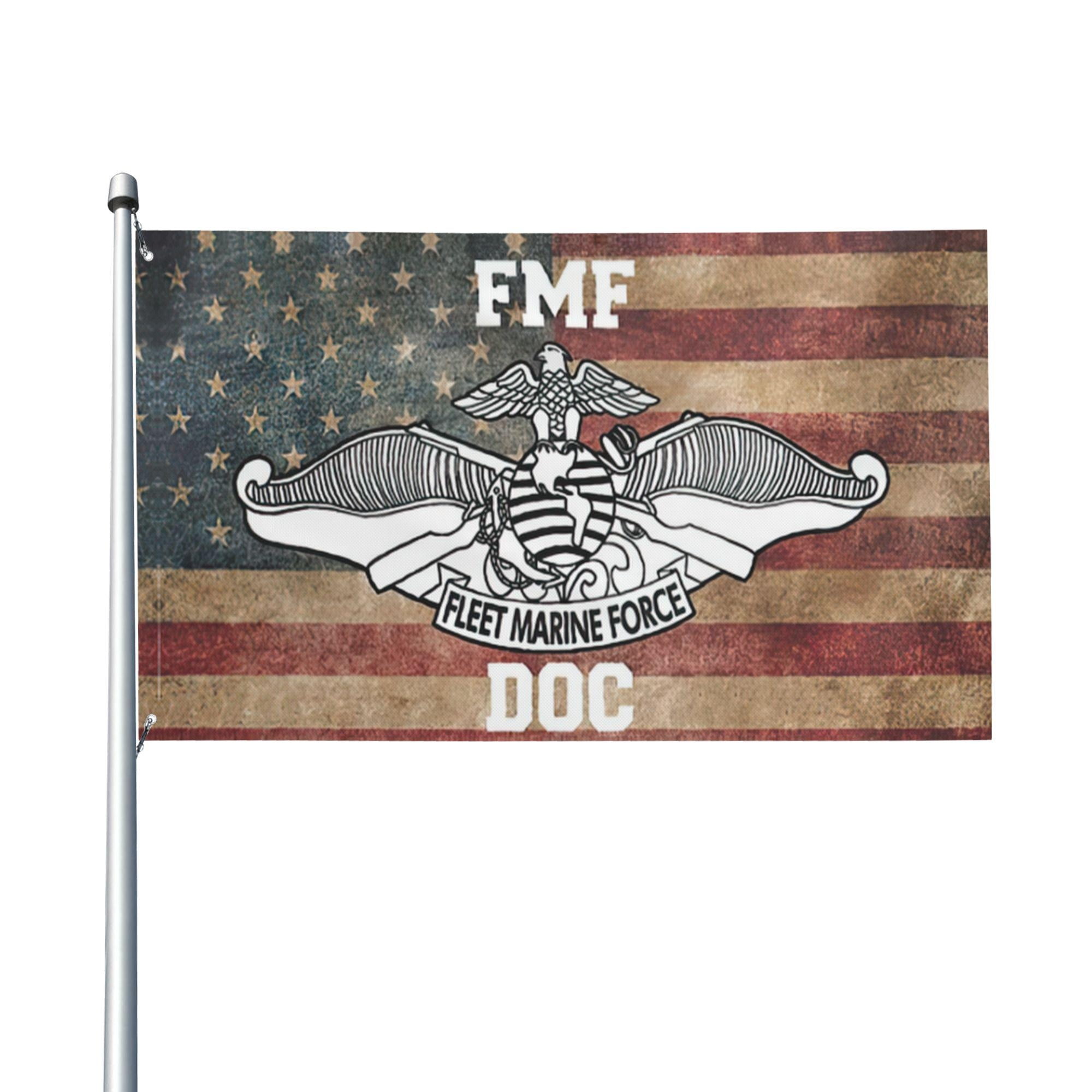 Fleet Marine Force FMF DOC USA Flag For Indoor Home House Decor Durable ...