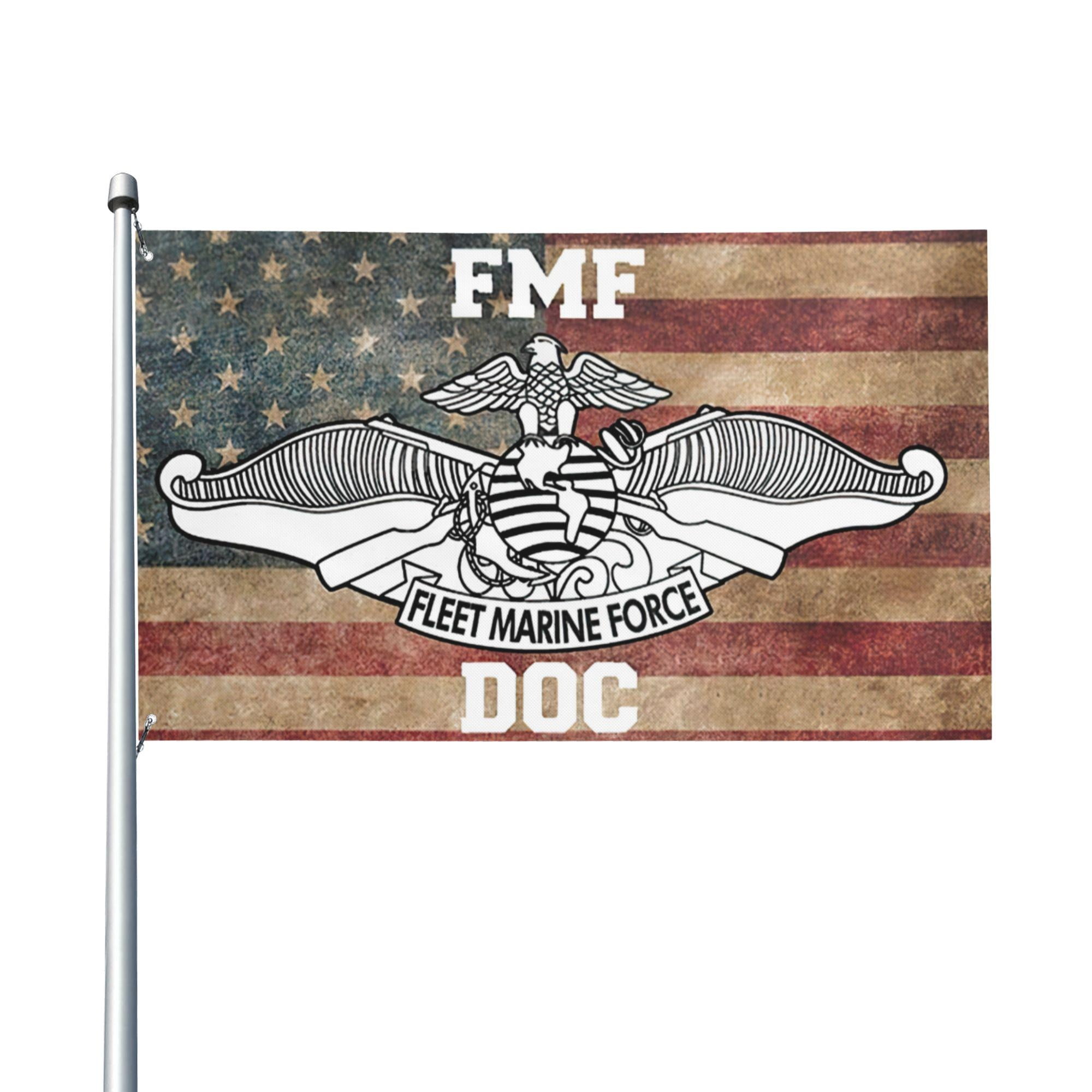 Fleet Marine Force FMF DOC USA Flag Outdoor Garden Flag Breeze Flag ...