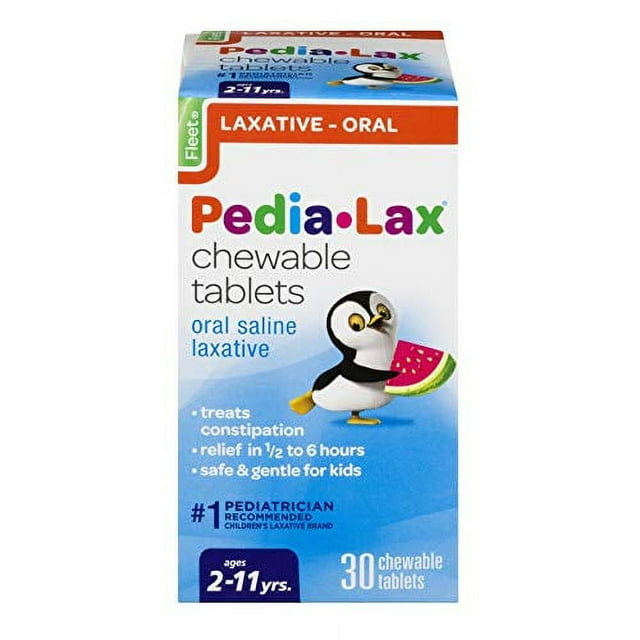 Fleet Pedia-Lax Chewable Tablets, Watermelon Flavor for Children - 30 ...