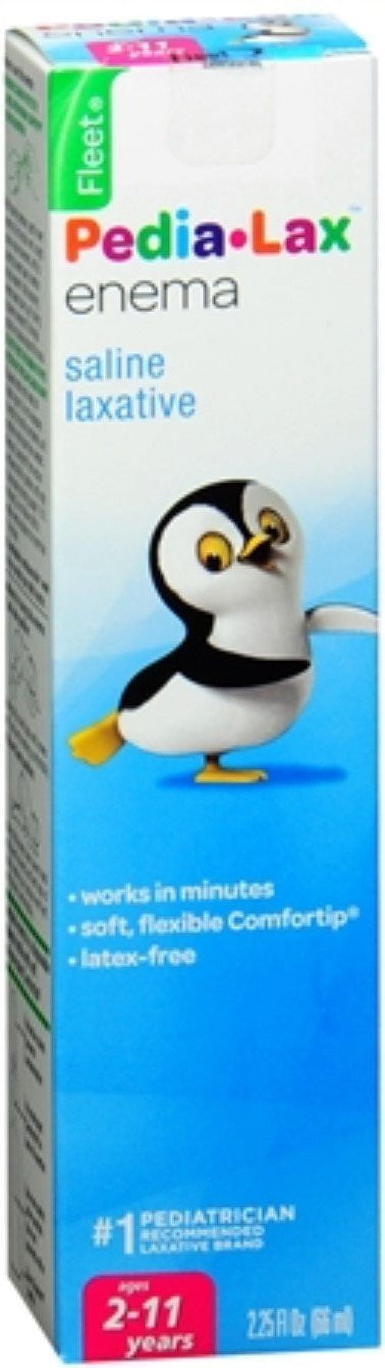 Pedia-Lax Enema For Kids, Ages 2-11, Saline Laxative, Latex-Free, 2.25 ...