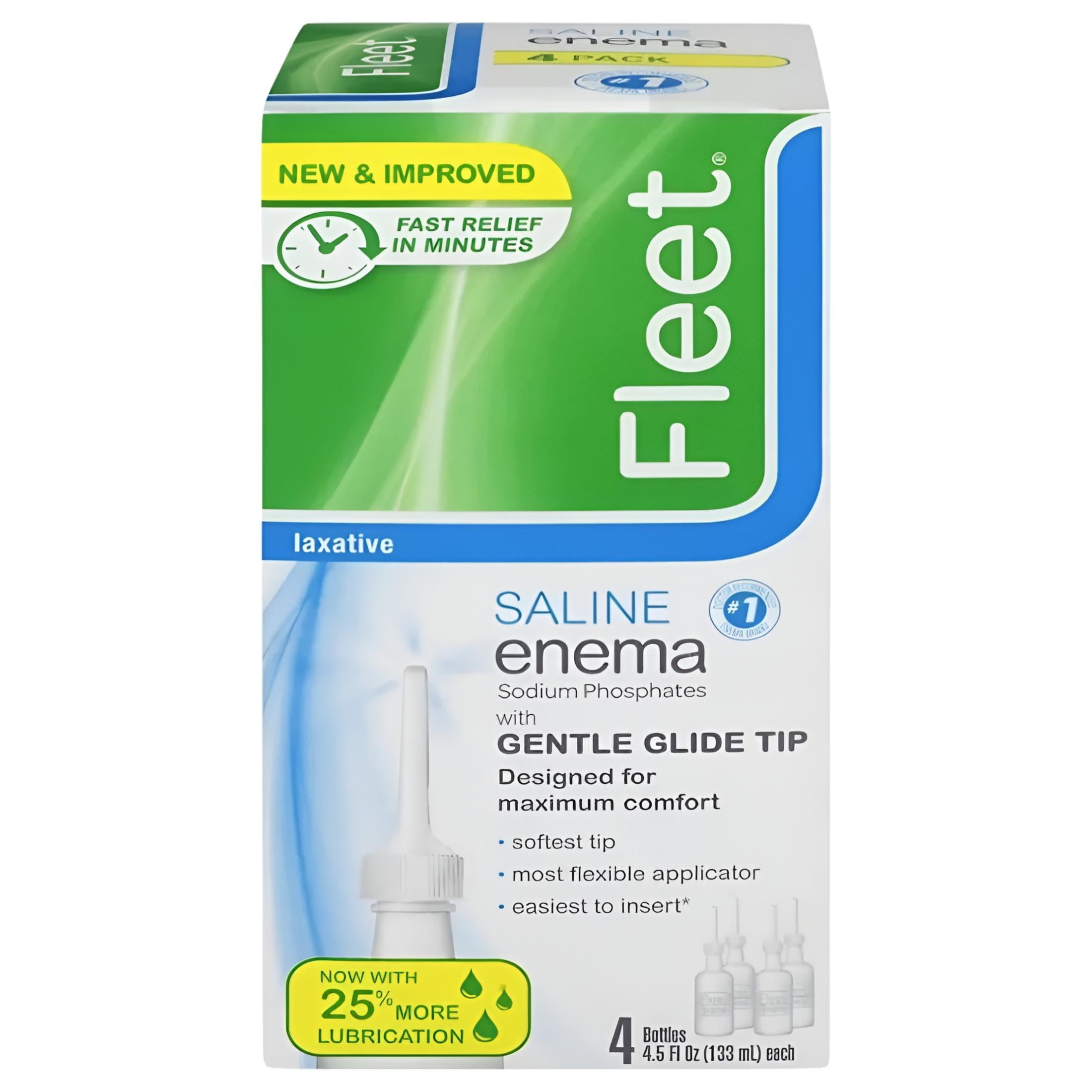 Fleet Saline Enema, 4 Pack 18 oz - Sodium Phosphate Solution for Adults ...