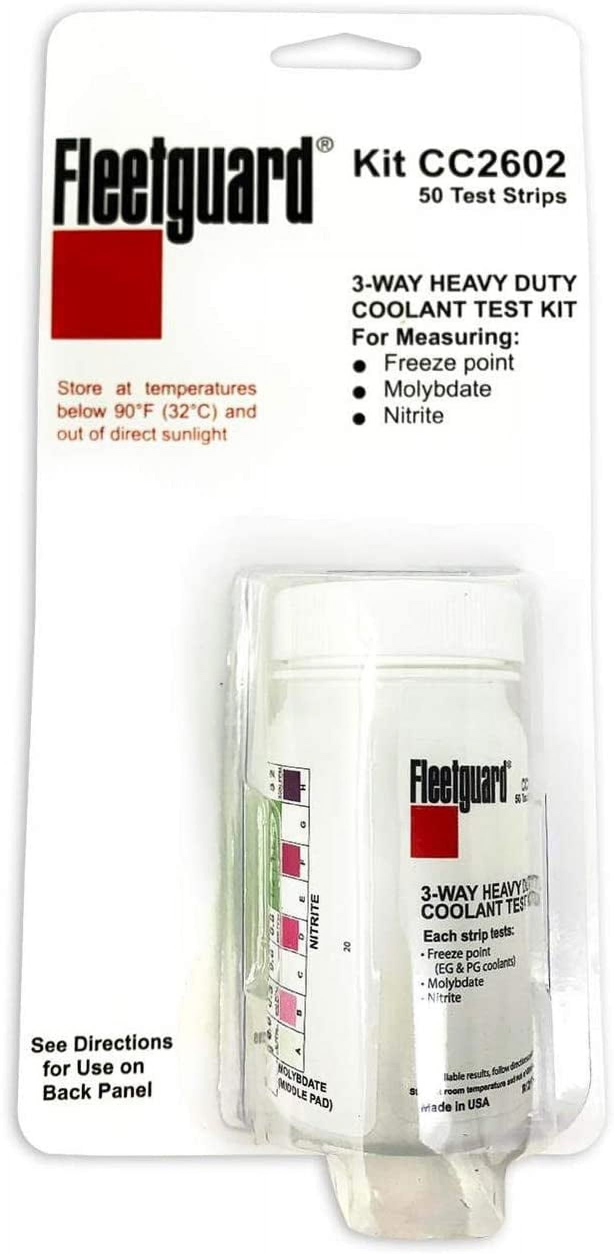Fleetguard CC2602 Coolant Test Kit, 3-Way Test Strip, 50/bottle ...