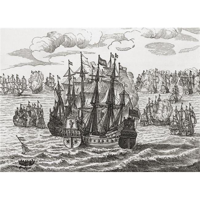 The Fleets of Monk & De Ruyter In The English Channel - 1666 From The ...