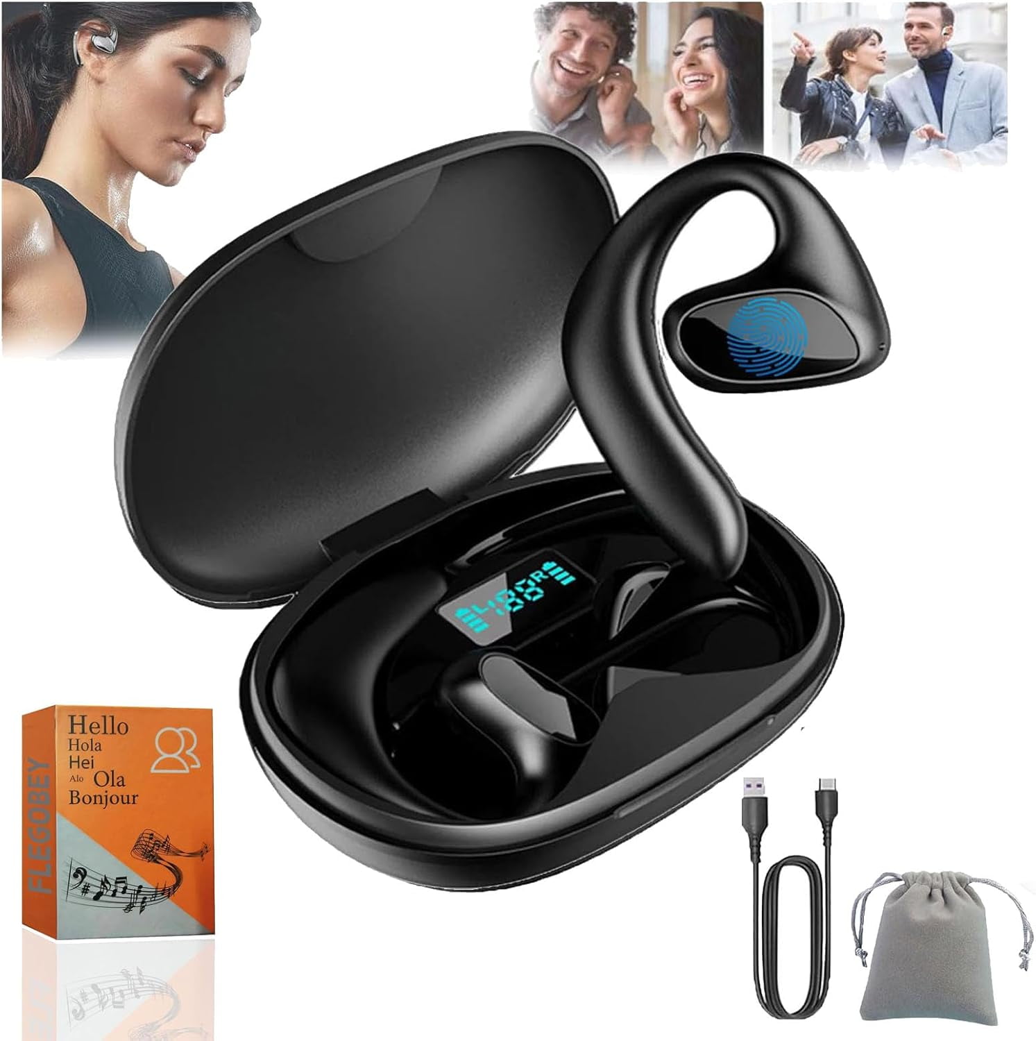 Flegobey Translator Earbuds,Flegobey Translation Ear Buds,3-in-1 ...