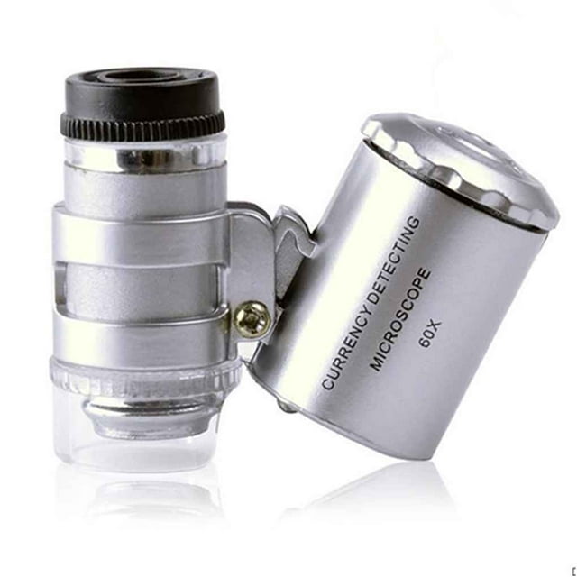 FleinngHoz 60X Handheld Magnifying Glass Mini Pocket Microscope with ...