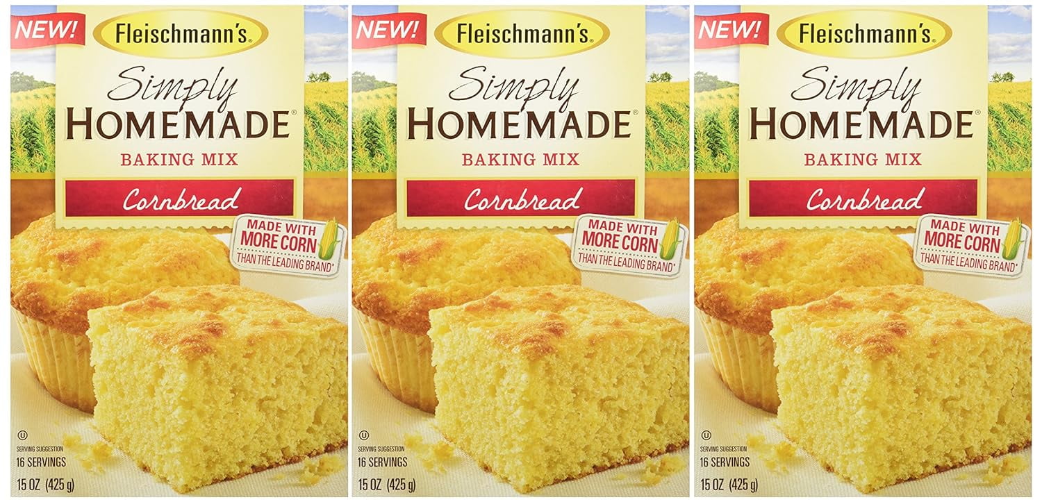 Fleischmann's, Simply Homemade Cornbread Mix, 15oz Box (Pack of 3 ...