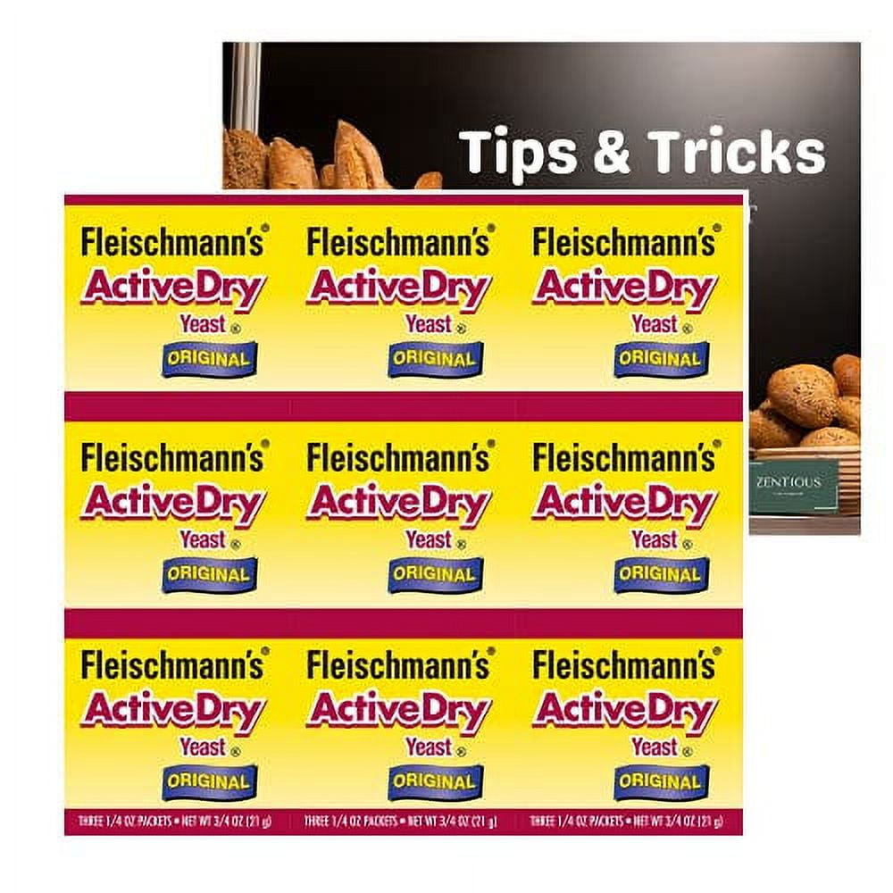 Fleischmanns Active Dry Yeast Original Packets - Pack of 9 Individually ...