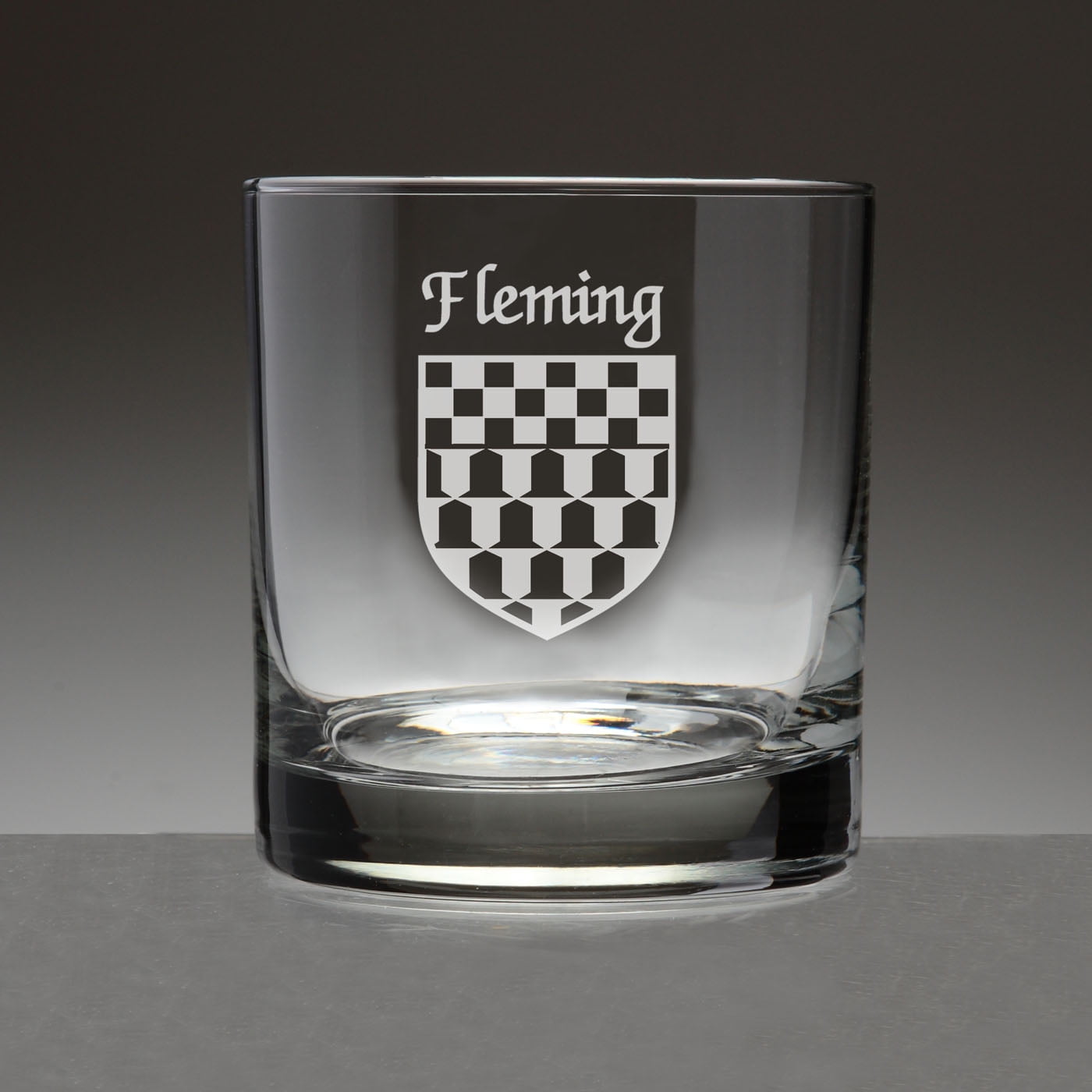 Fleming Irish Coat of Arms Tumbler Glasses - Set of 4 (Sand Etched ...