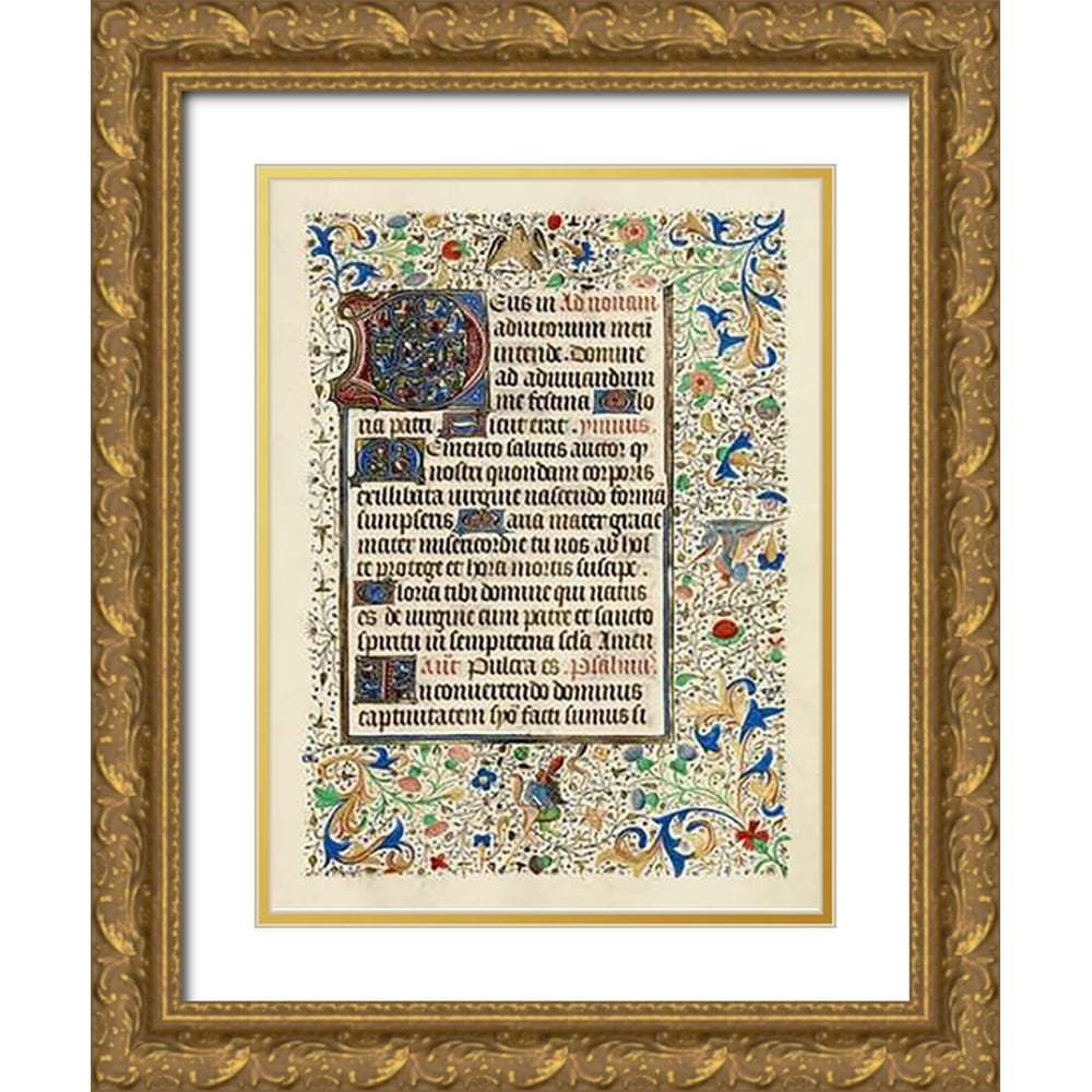 Flemish 15th Century 25x32 Gold Ornate Wood Framed with Double Matting ...
