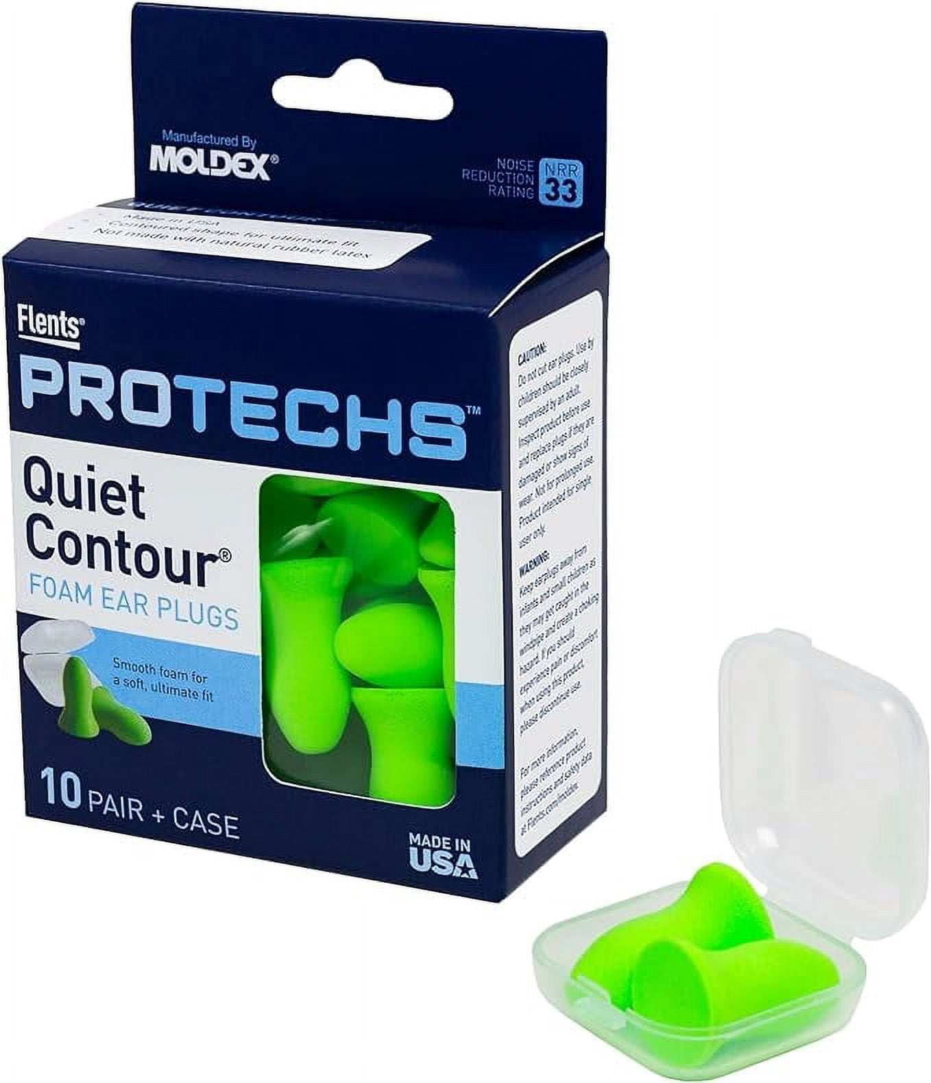 Flents Foam Ear Plugs, 10 Pair with Case for Sleeping, Snoring, Loud ...