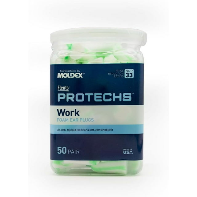 Flents Protechs Foam Ear Plugs for Work, 50 Pair, Green - Walmart.com