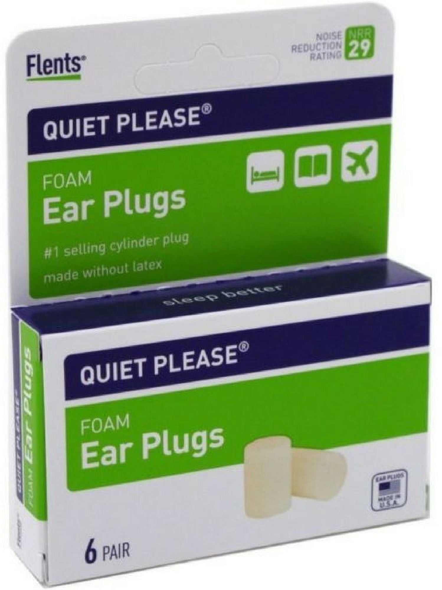 Flents Quiet Please Ear Plugs, 6 Pair, NRR 29 for Sleep, Snoring, Loud ...