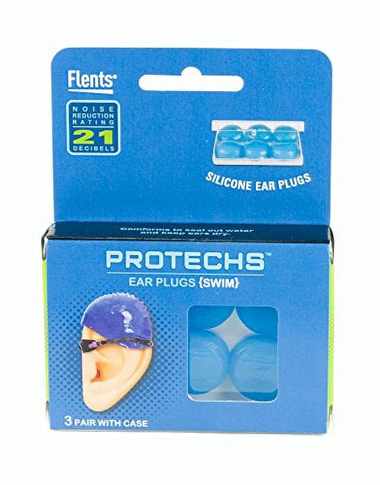 Flents Protechs Reusable Ear Plugs For Swimming, Silicone Fit Keeps Water Out, Protection From ...