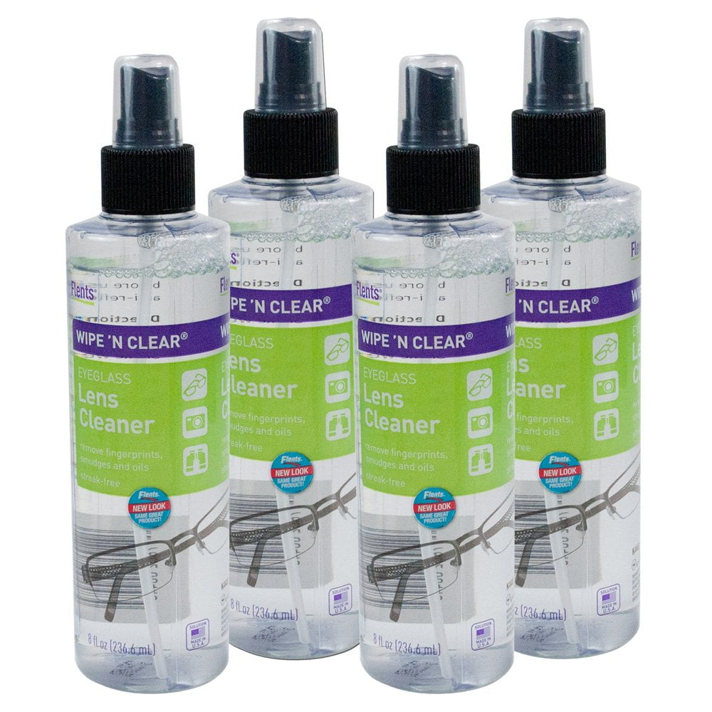 Flents Wipe ,N Clear Eyeglass Lens Cleaner 8 Fl Oz 4 Bottles - Walmart.com