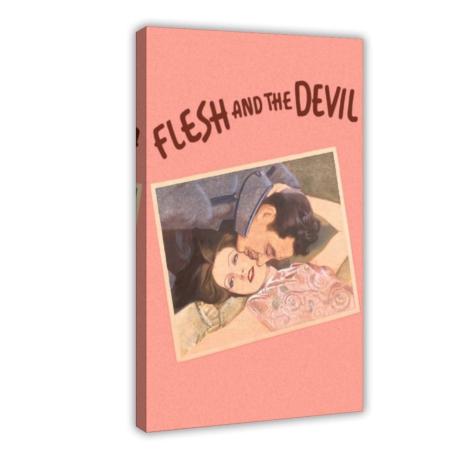 Flesh And The Devil 90s Old Movie Poster 1 Canvas Poster Wall Art Decor ...