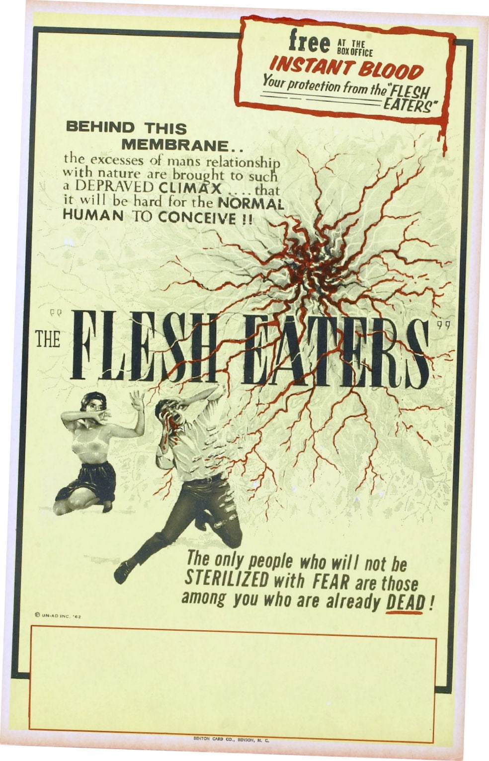 Flesh Eaters Movie poster Metal Sign 8inx 12in Metal Print 8x12 Square ...
