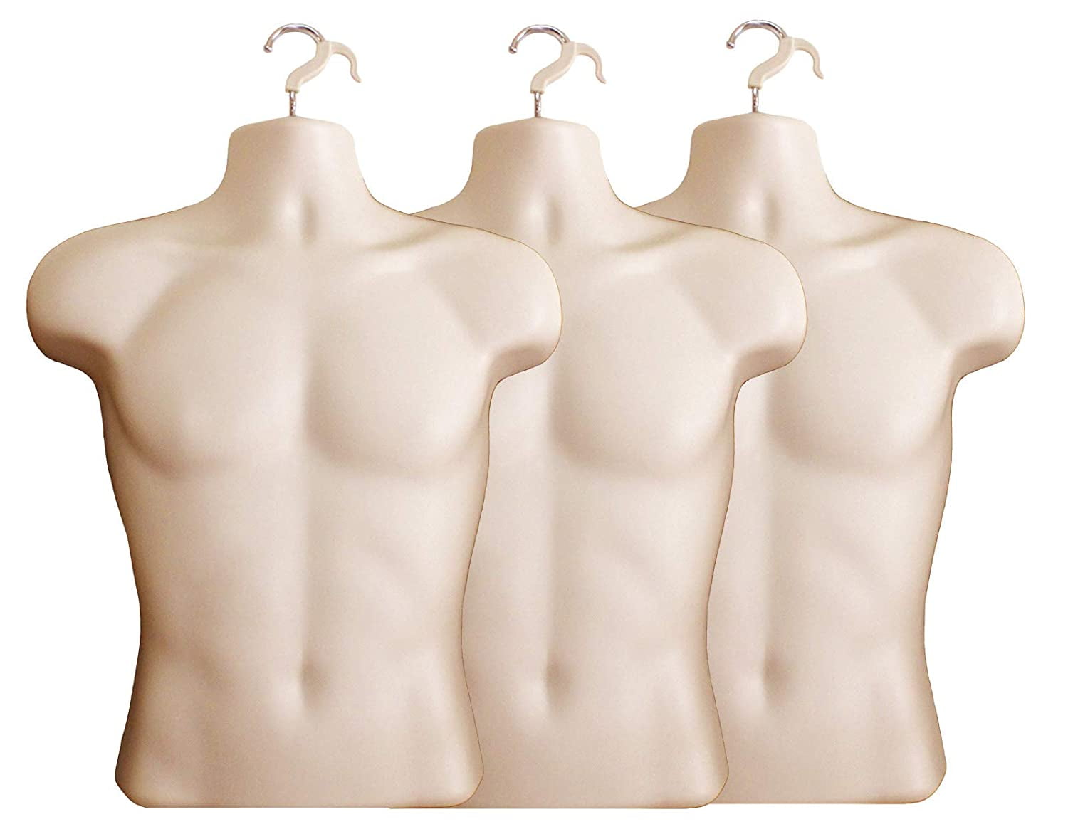 Flesh Male Mannequin Hollow Back Body Torso Dress Form & Hanging Hook ...