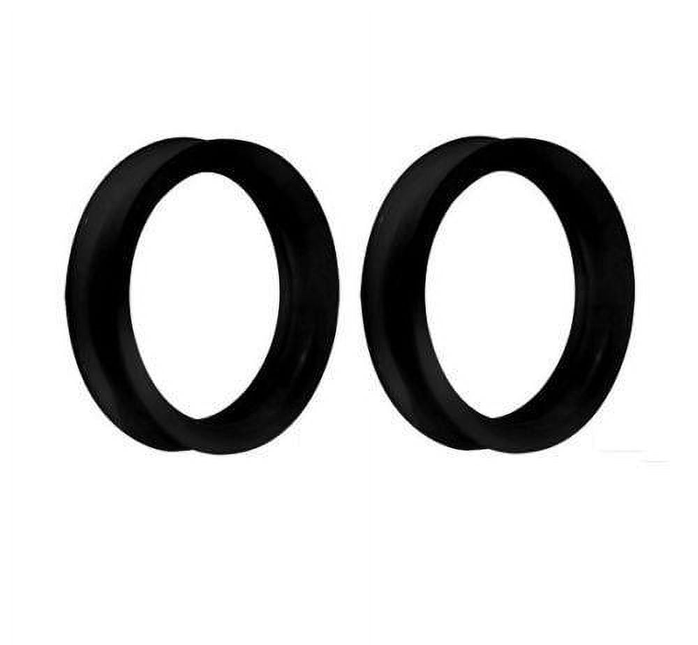 Flesh Tunnels Silicone Flexi black,white,peach Double Flat Flared 18mm ...