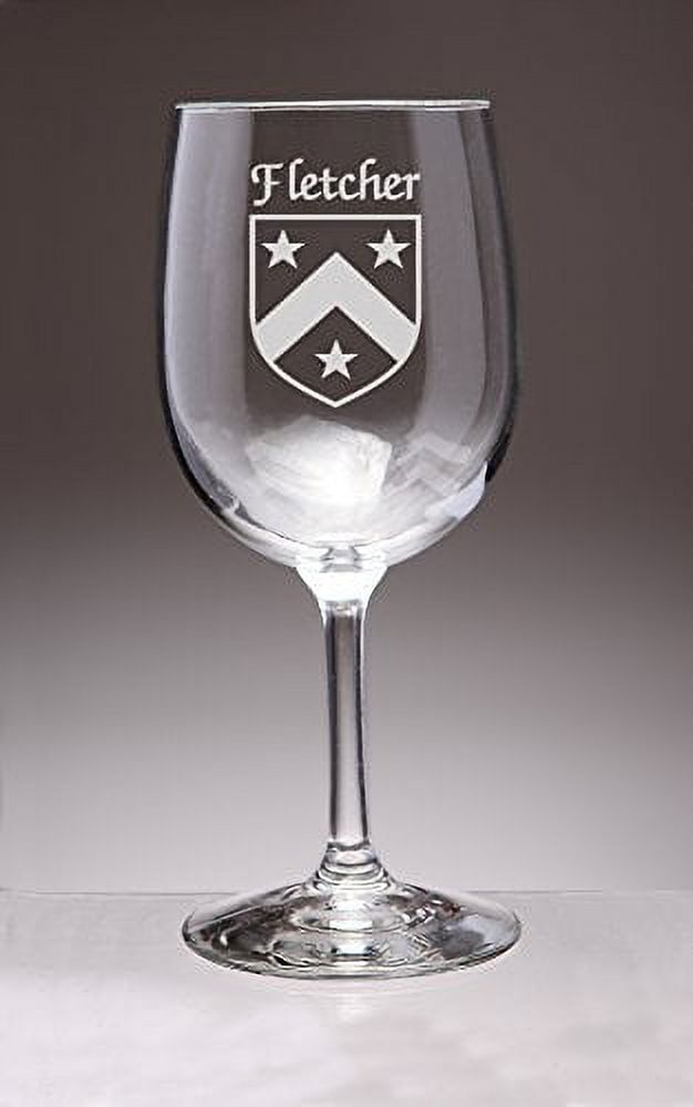 Fletcher Irish Coat of Arms Wine Glasses - Set of 4 (Sand Etched ...