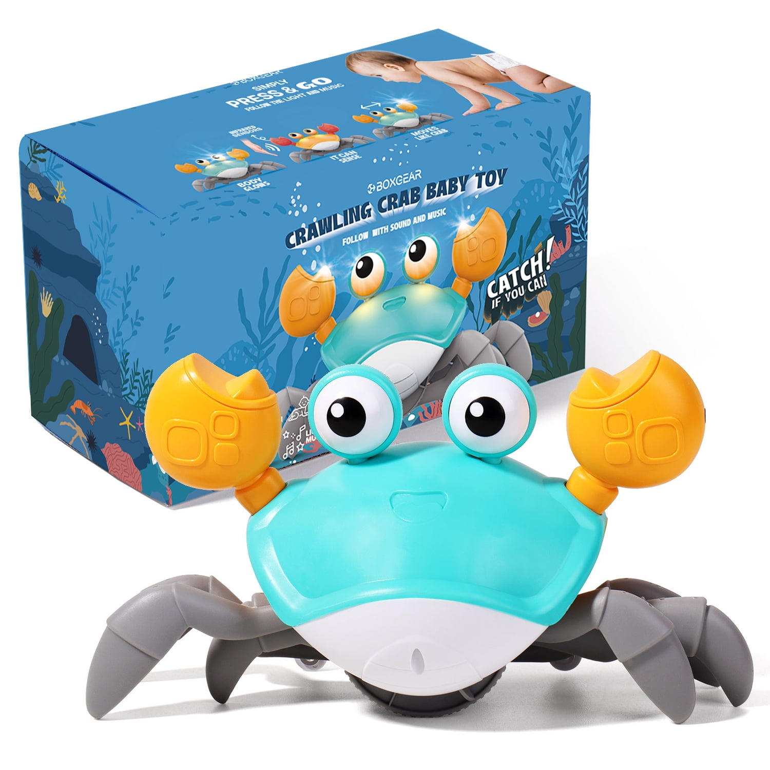 Fleur Cute And Multicolor Crawling Crab With Built-in Light & Music For ...