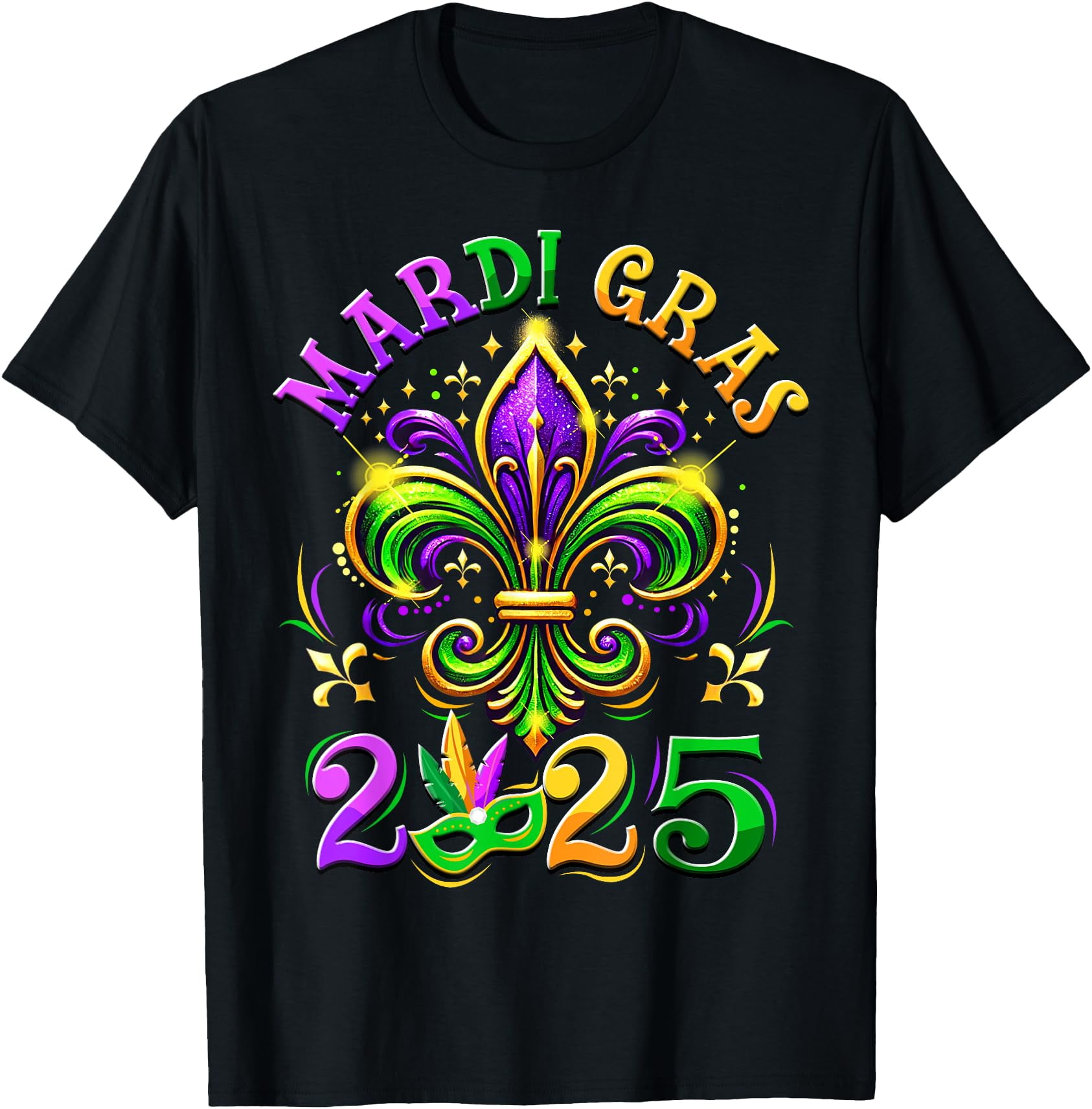 Fleur De Lis 2025 Men Women New Orleans Festival Tee Retro Mardi Gras ...