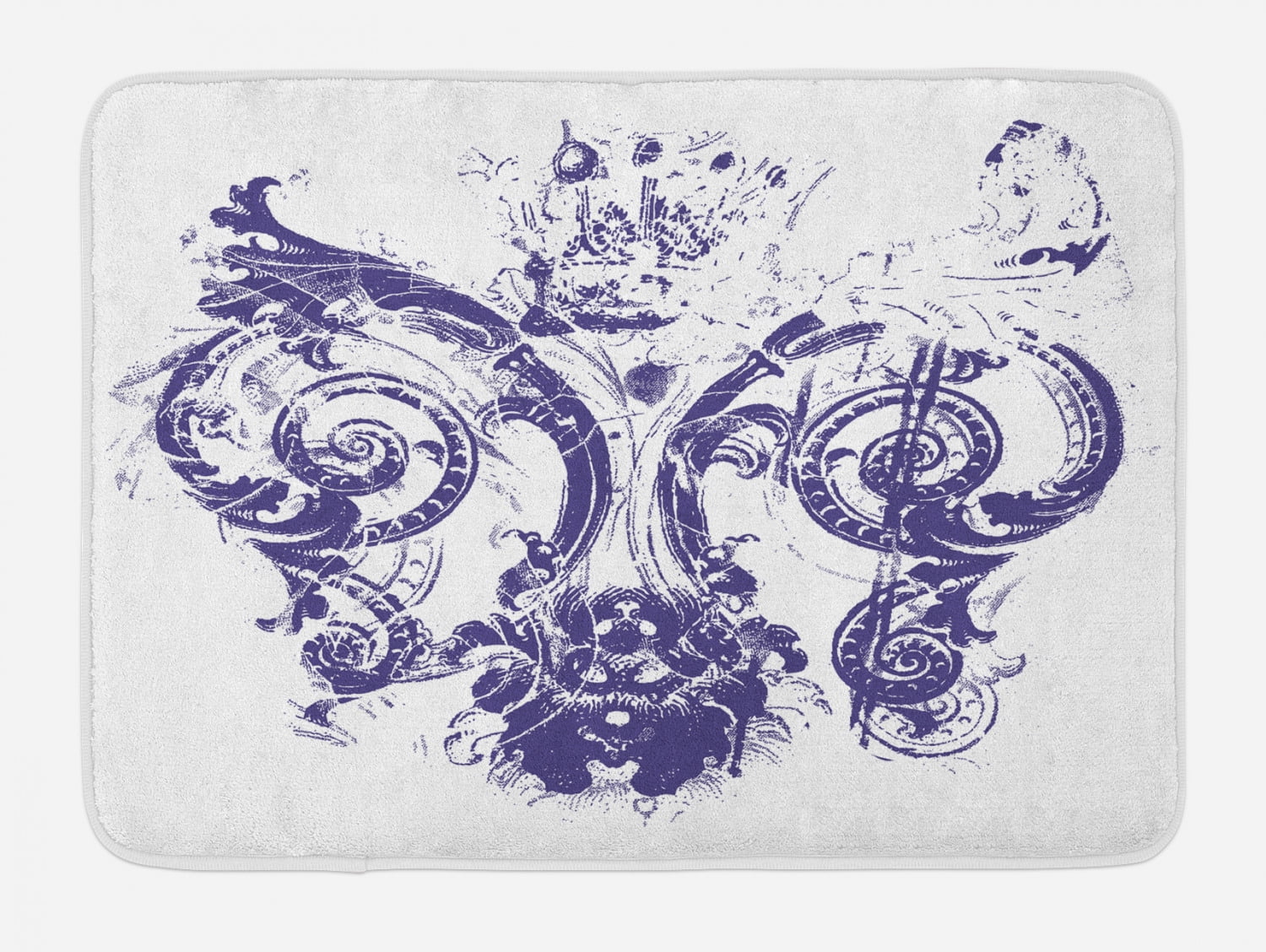 Fleur De Lis Bath Mat, Digital Grunge Lily Emperor Flag Victorian ...