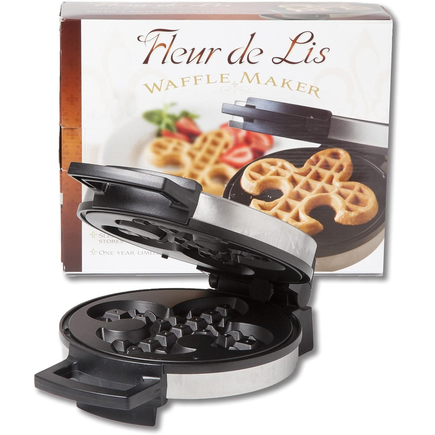 Fleur De Lis Belgian Waffle Maker | Non-stick Waffle Iron | Works ...