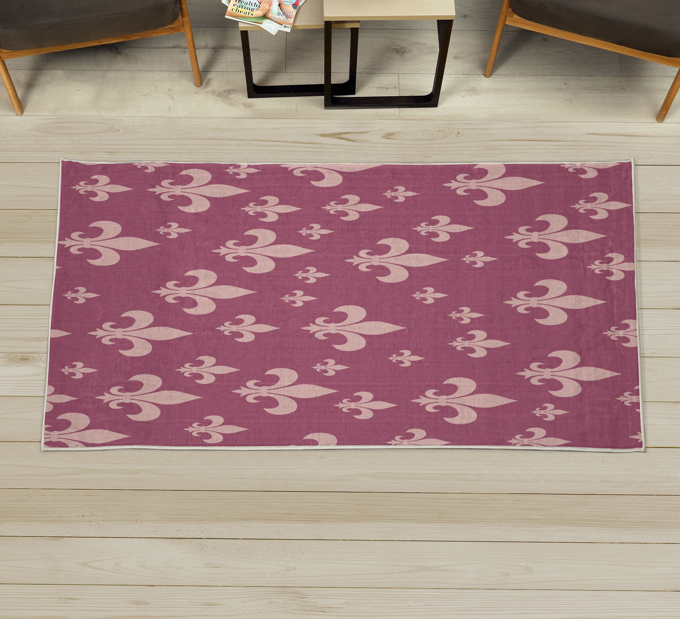 Fleur De Lis Decorative Rug, Lily Pattern Classic Retro Royal Vintage ...
