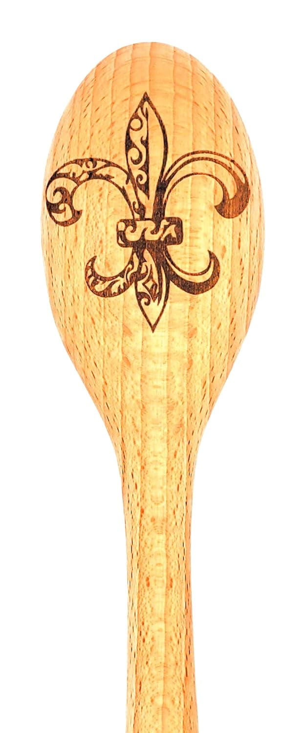 Fleur De Lis French Country Wooden Spoon, Laser Engraved Cajun Cooking ...