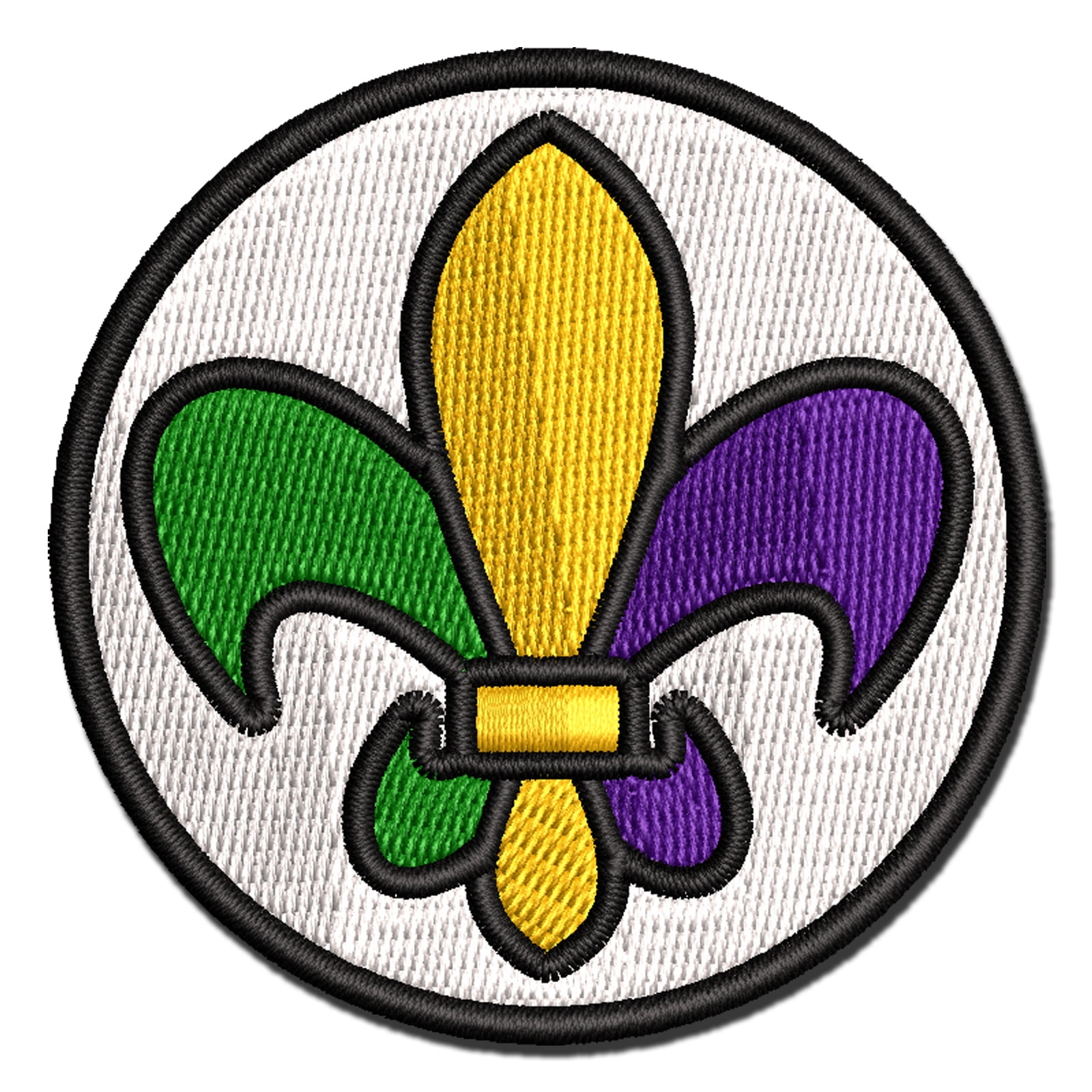 Fleur De Lis French Mardi Gras Elegant Applique Multi-Color Embroidered ...