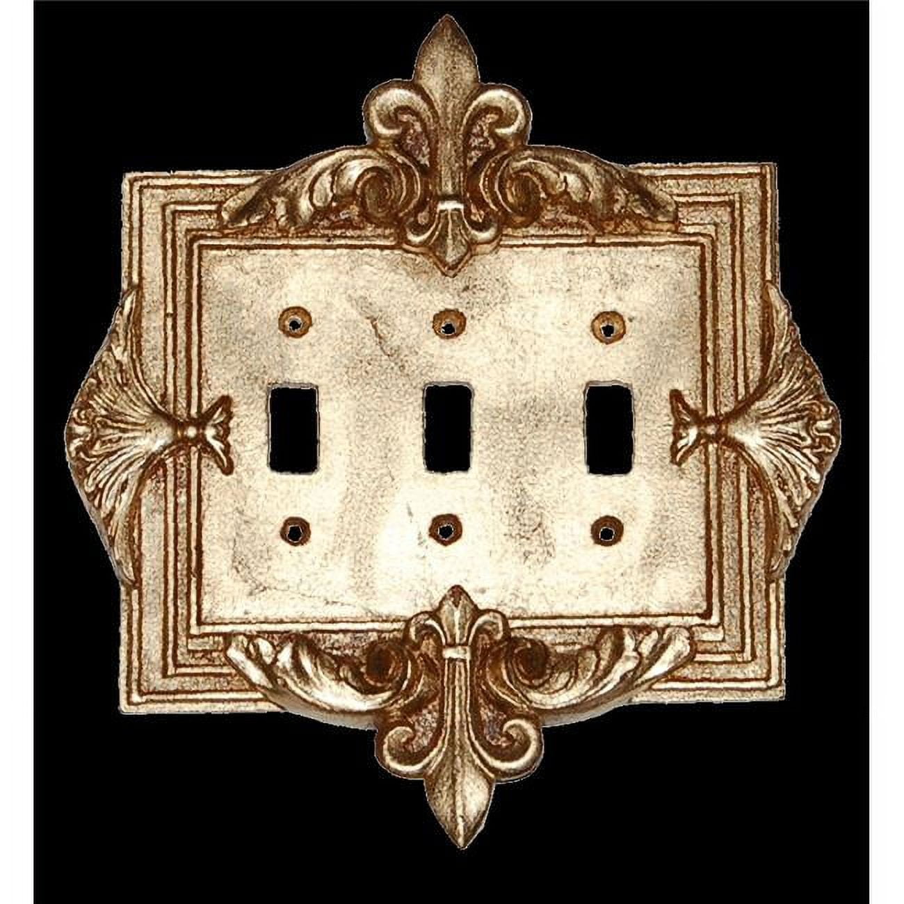Fleur-De-Lis Triple Switch Antique Gold Switchplate - Walmart.com