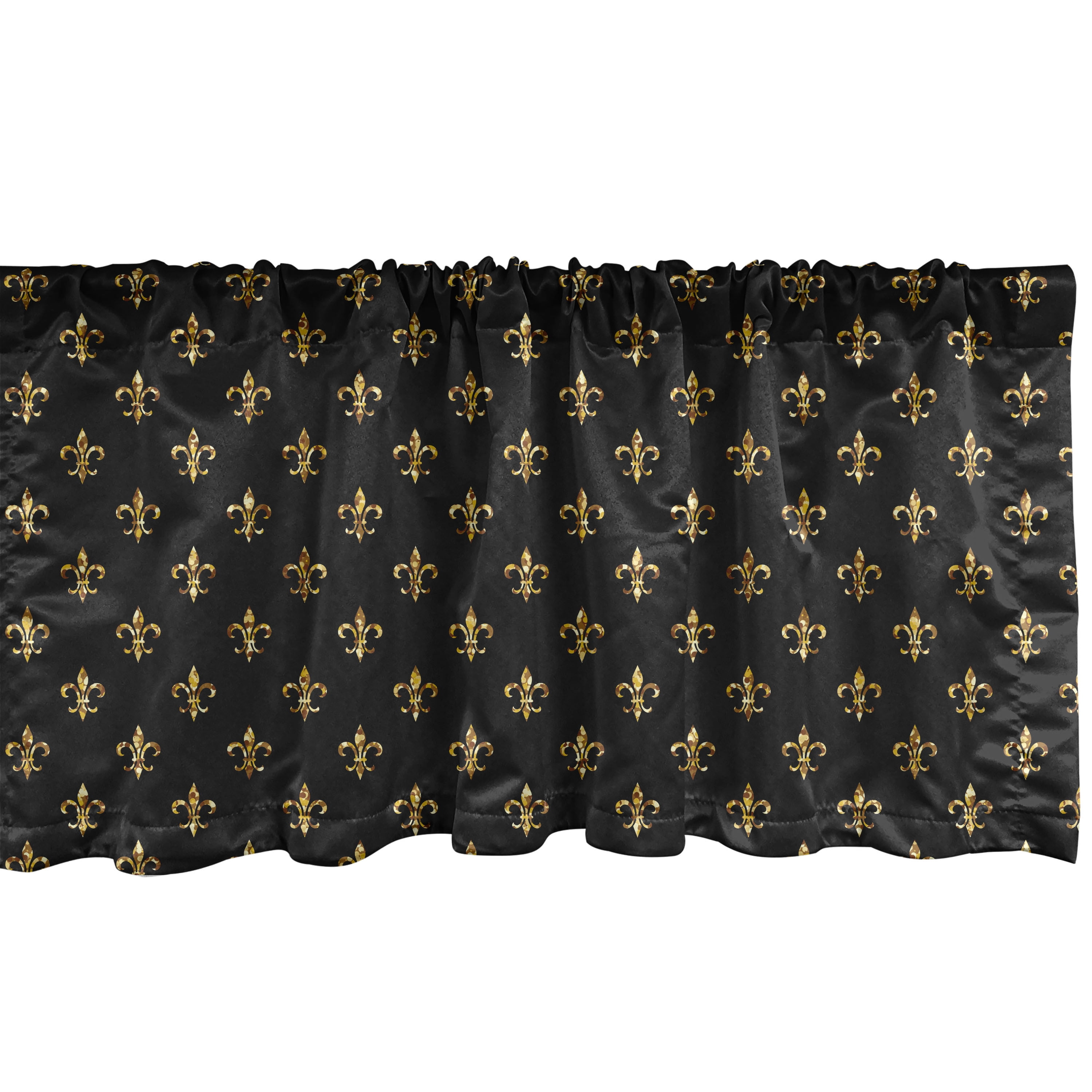 Ambesonne Fleur De Lis Window Valance, French Classic on Dark, 54" X 12 ...