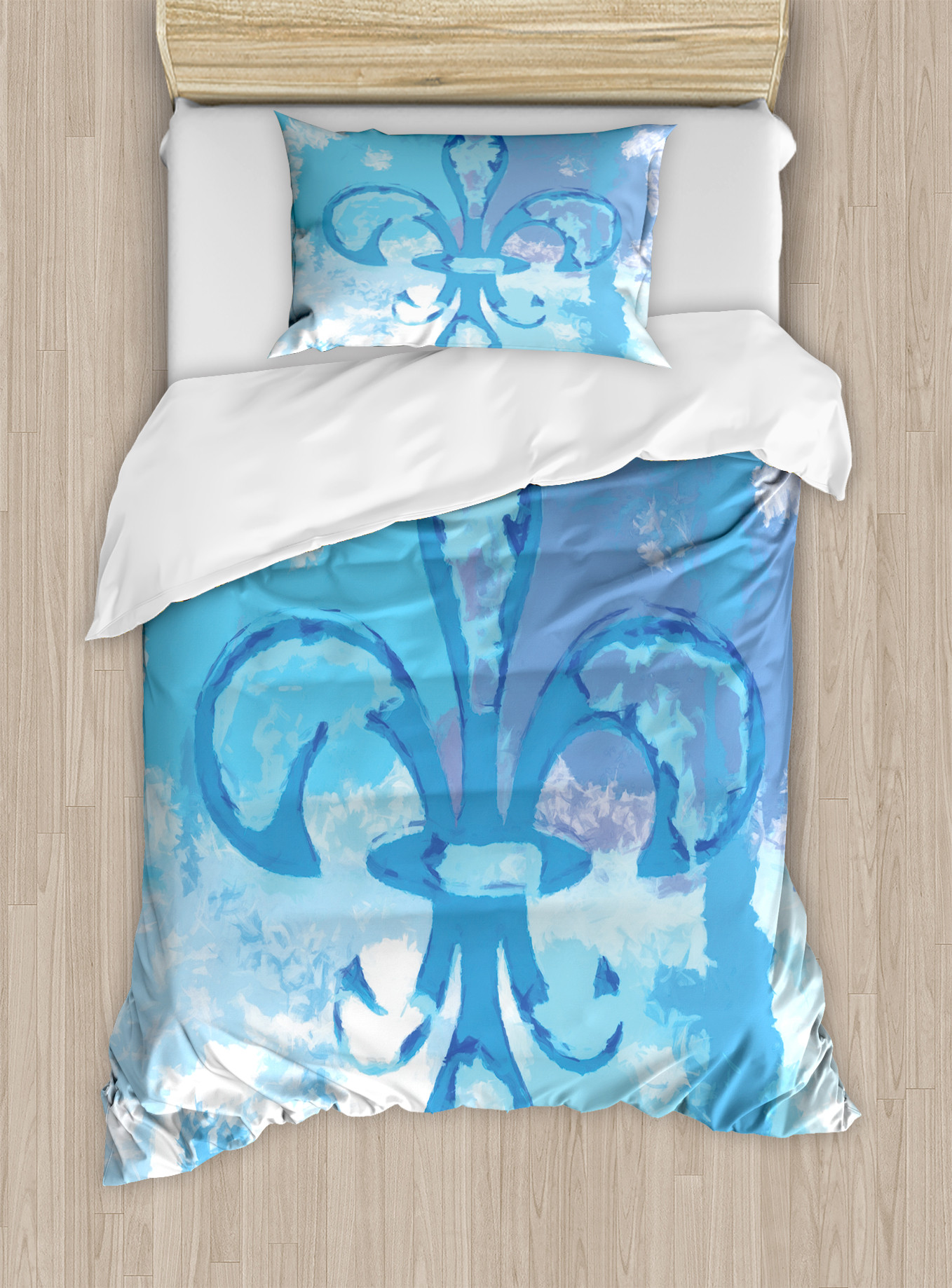 Fleur de Lis Duvet Cover Set, Illustration of Lily Flower Like Frozen ...