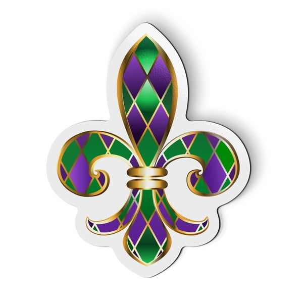 Fleur de Lis New Orleans Mardi Gras - 5.5" Magnet for Car Locker ...