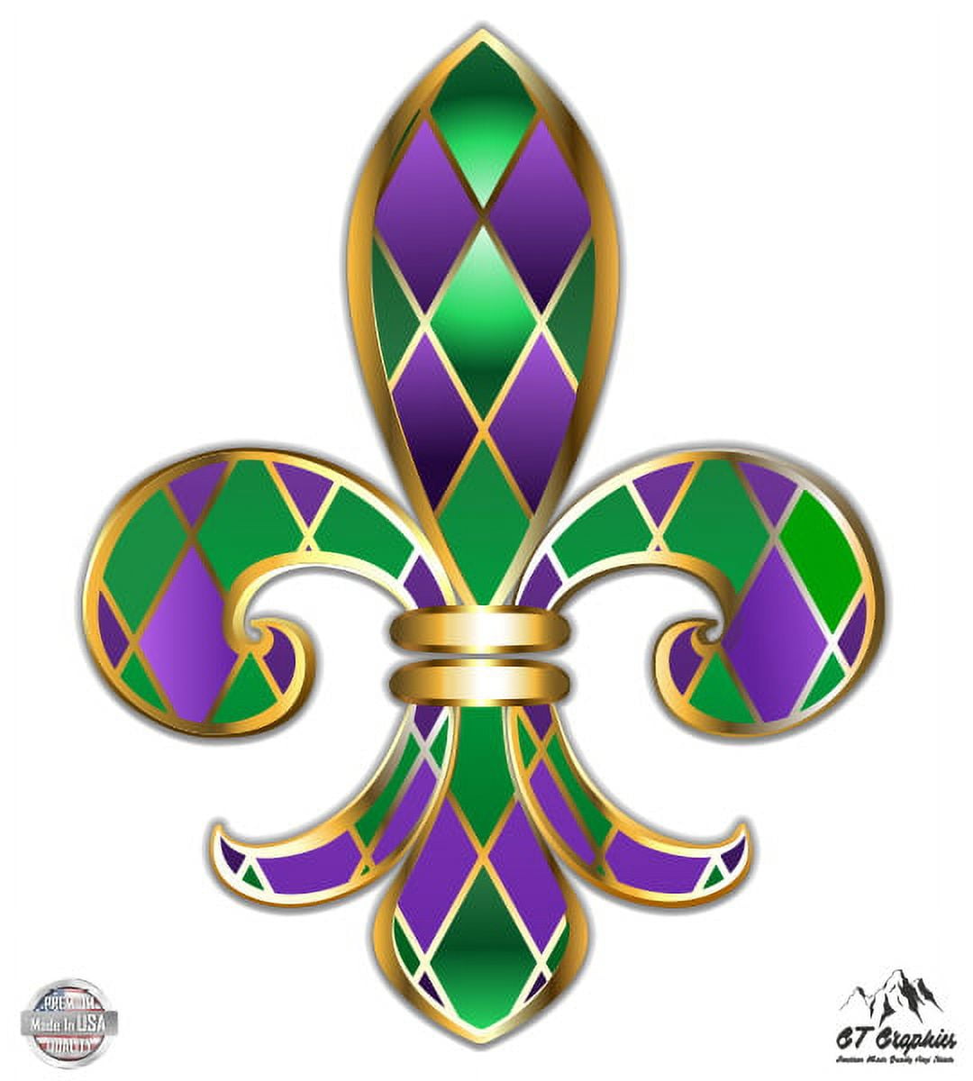 Fleur de Lis New Orleans Mardi Gras - 5" Vinyl Sticker - For Car Laptop ...