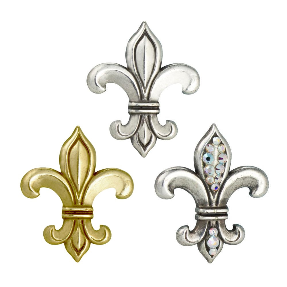 Fleur-de-Lis Screw Back Conchos (AS/Crystal) - Walmart.com