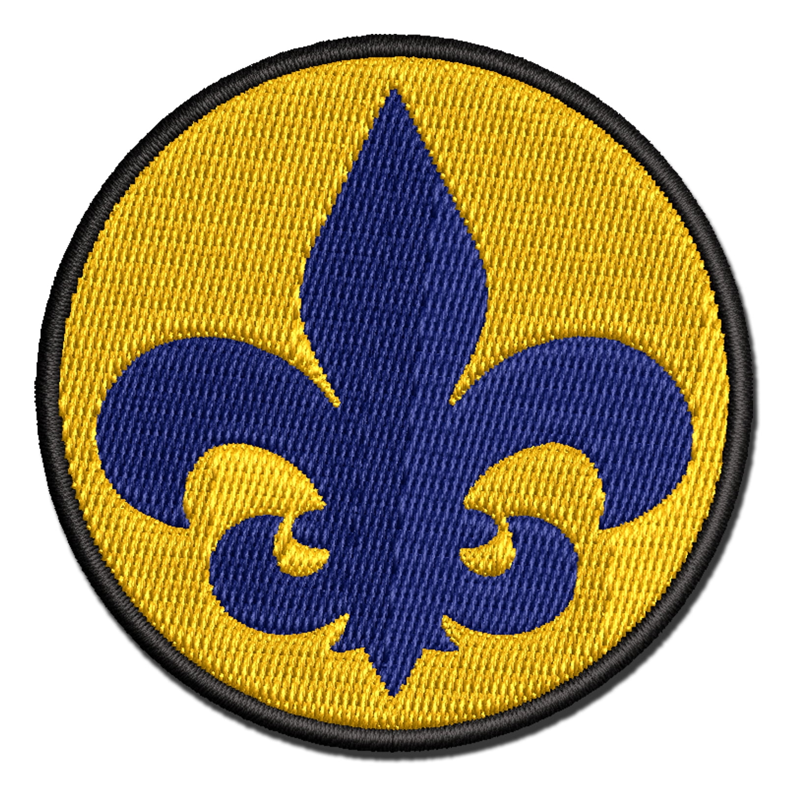 Fleur de Lis Solid Applique Multi-Color Embroidered Hook & Loop Patch ...