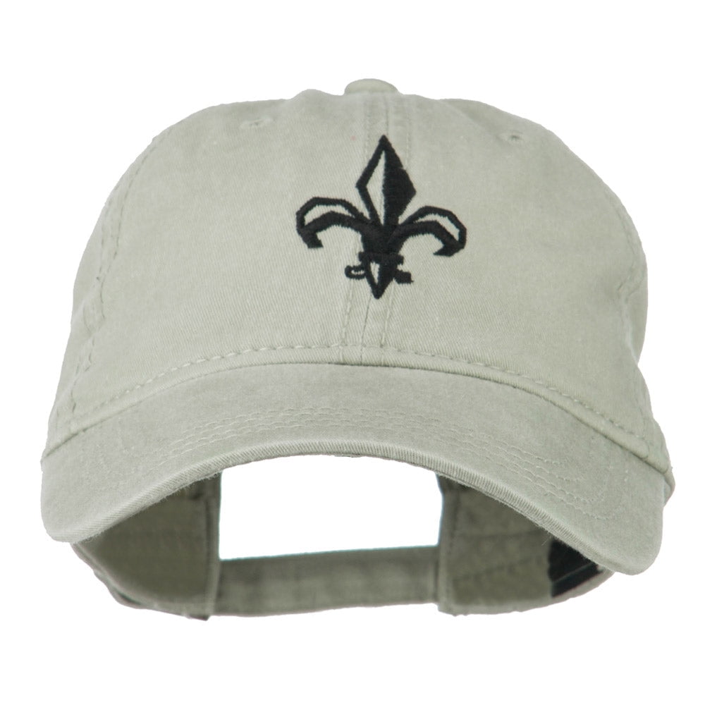 Fleur de lis Embroidered Cap - Khaki OSFM - Walmart.com