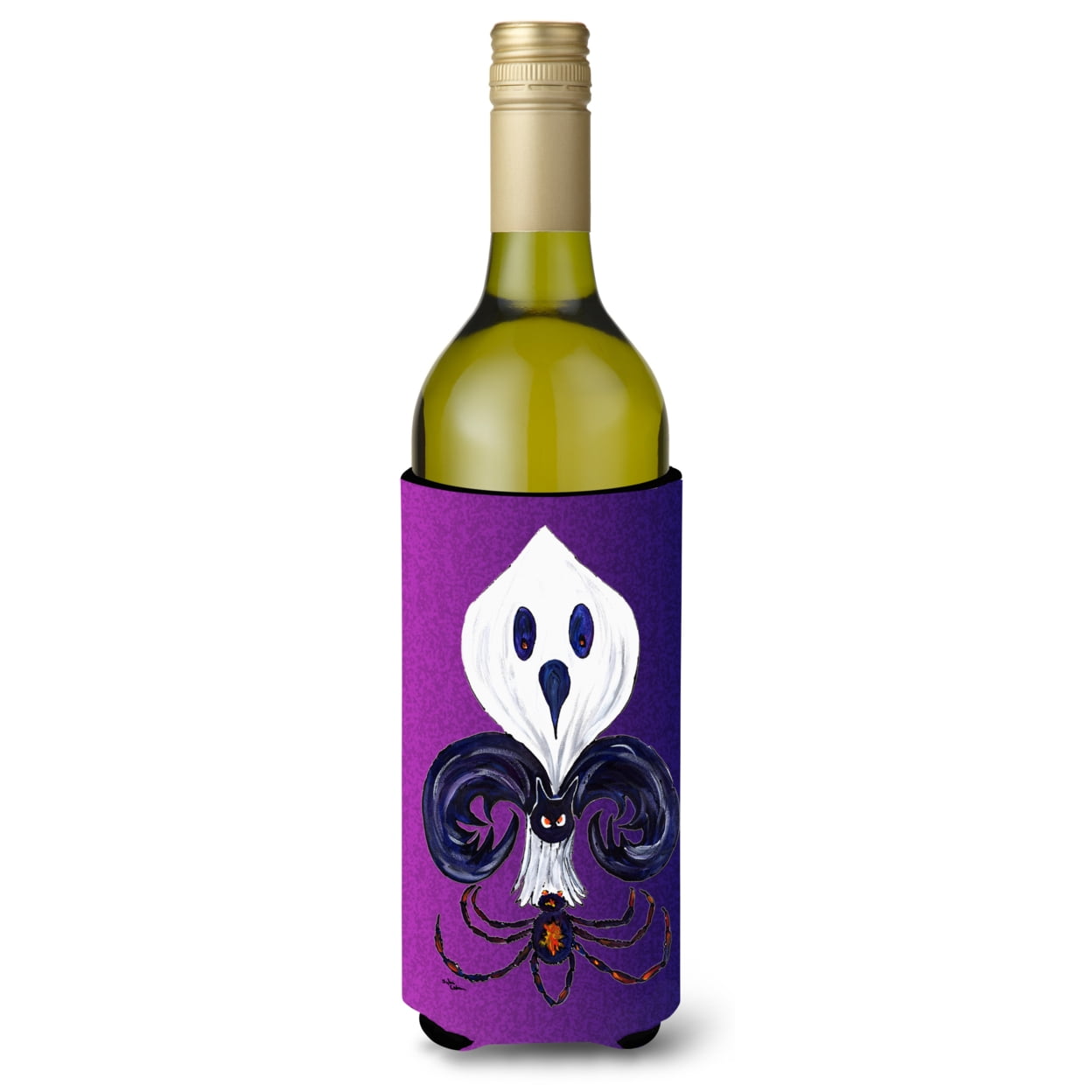 Fleur de lis Ghost Bat Spider Halloween Wine Bottle Hugger - Walmart.com