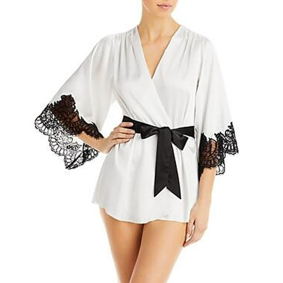 Fleur du Mal Angel Sleeve Lace Trim Robe M/L - Walmart.com