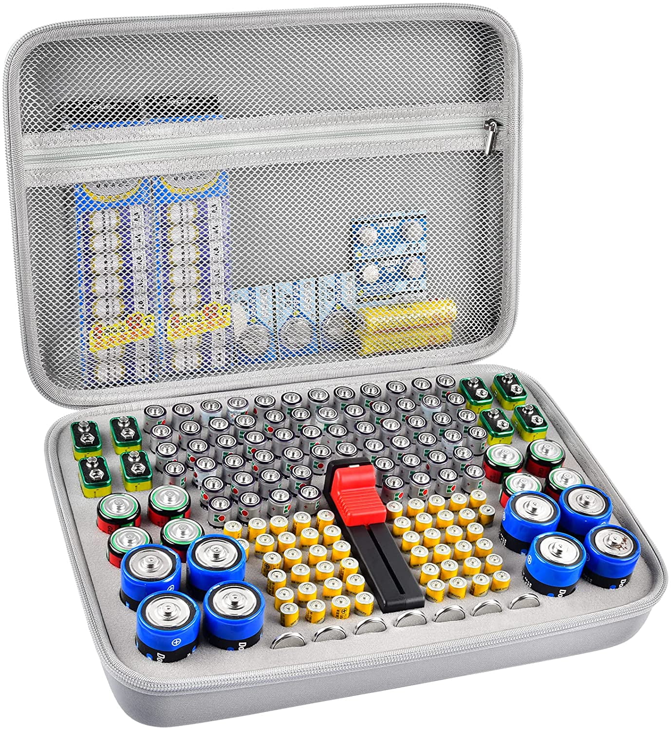 Fleurvie Batteries Storage Case Holds 140+ Batteries, Battery Organizer ...