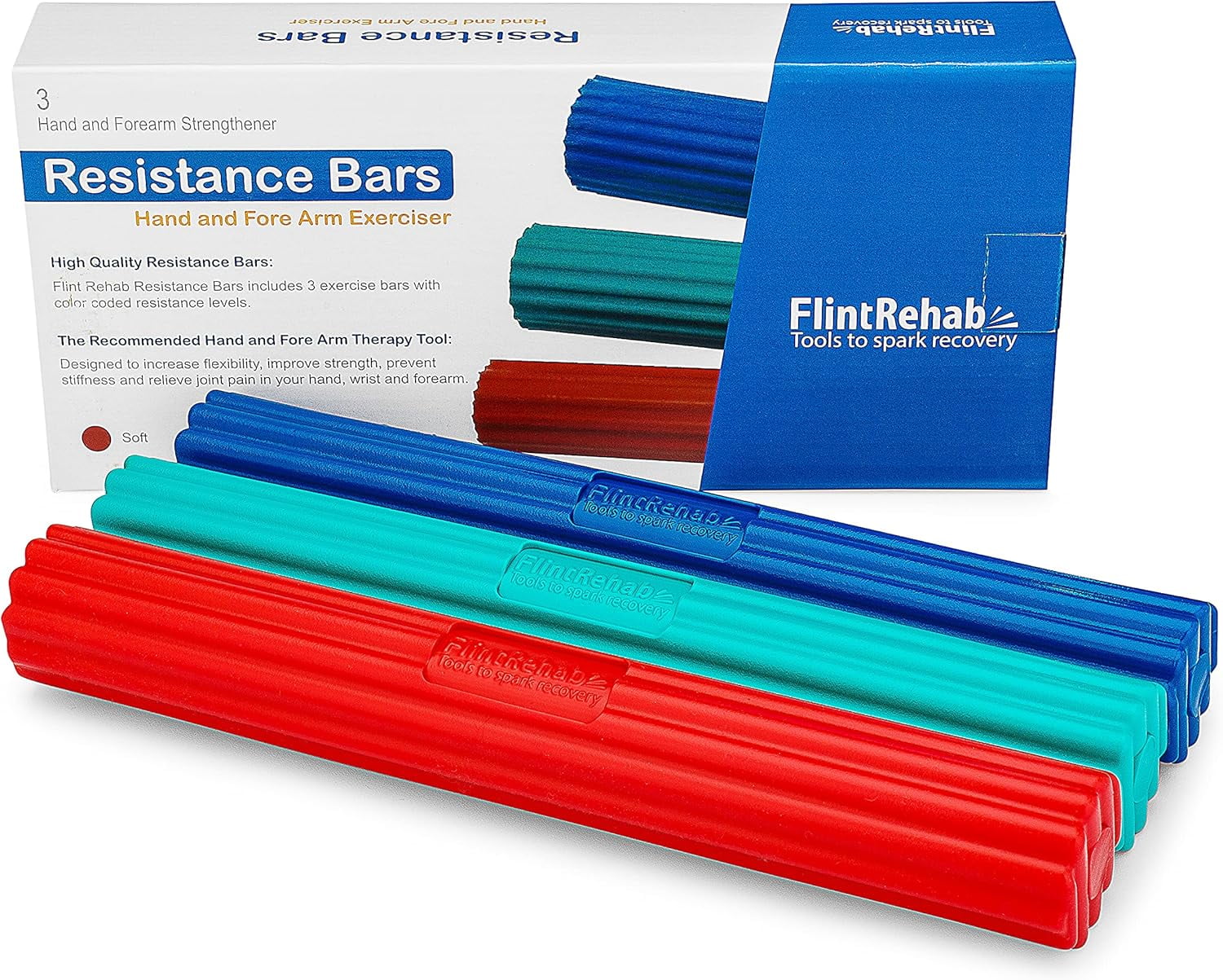 Flex Bars for Physical Therapy (3 Pack), Hand therapy Flex Bar ...