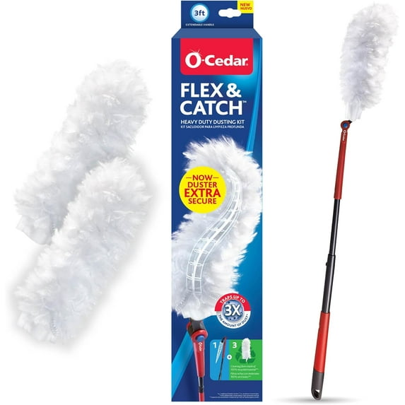 Flex & Catch Heavy Duty Dusting Kit with 3 Disposable Duster Refills ...