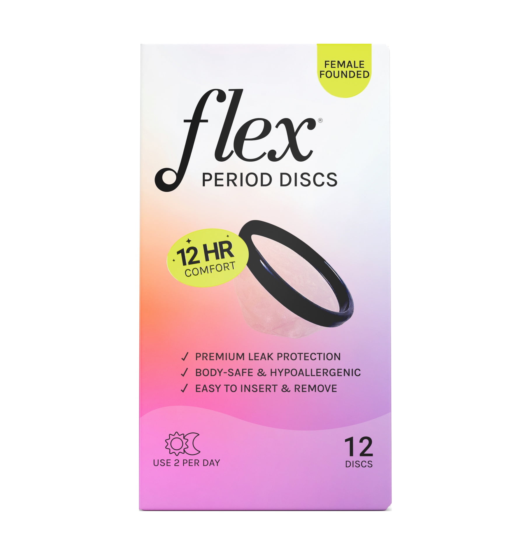 Flex Disposable Menstrual Discs - 12 Discs, Body-Safe, Reduces Cramps ...