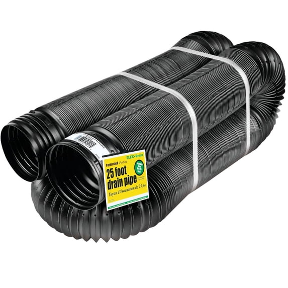 Flex-Drain 51310 Flexible/Expandable Landscaping Drain Pipe, Perforated ...
