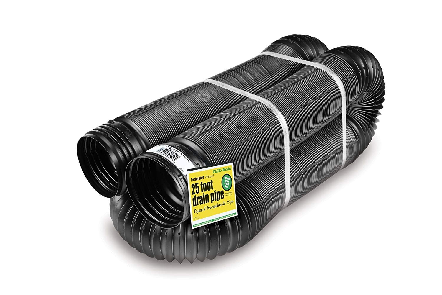 Flex-Drain 51310 Flexible/Expandable Landscaping Drain Pipe, Perforated ...